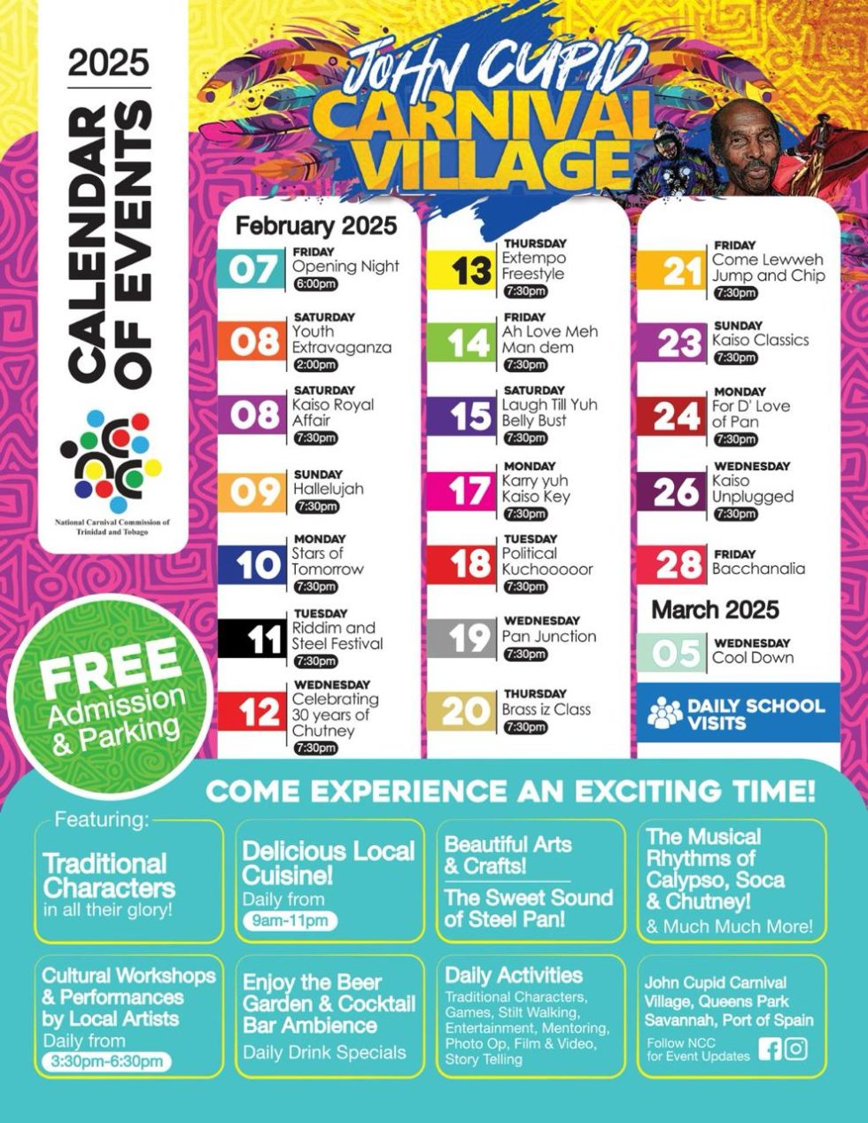 John Cupid Carnival Village Schedule of Events | National Carnival ...